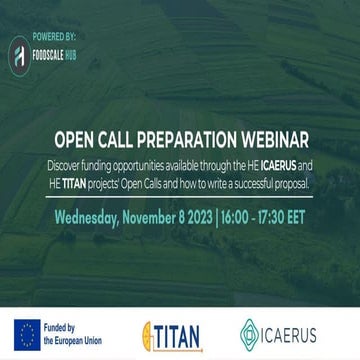 Open Call Preparation Webinar | How to write a successful proposal | PPT