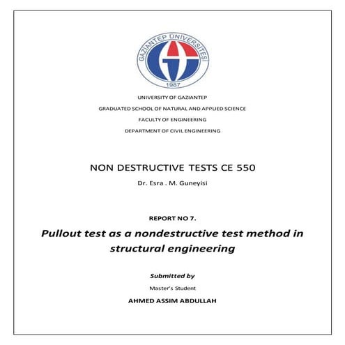 Pull out test for concrete | PPTX