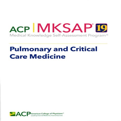 Pulmonology MKSAP MCQ 2019-2020, New ACP | PDF