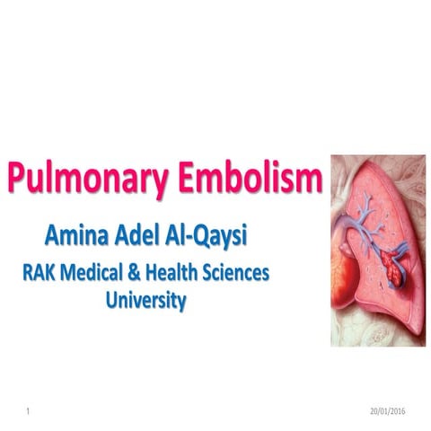 Pulmonary embolism ppt | PPTX