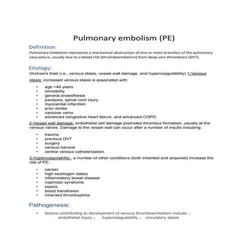 Pulmonary embolism 1- | PDF