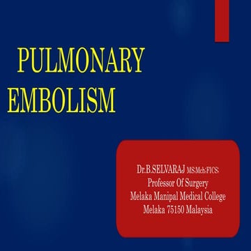 Pulmonary embolism- Venous diseases | PPT