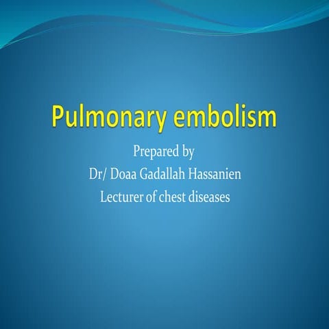 Pulmonary embolism | PPT