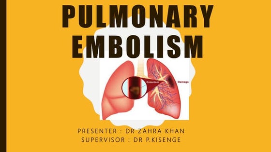 Pulmonary embolism ppt | PPT