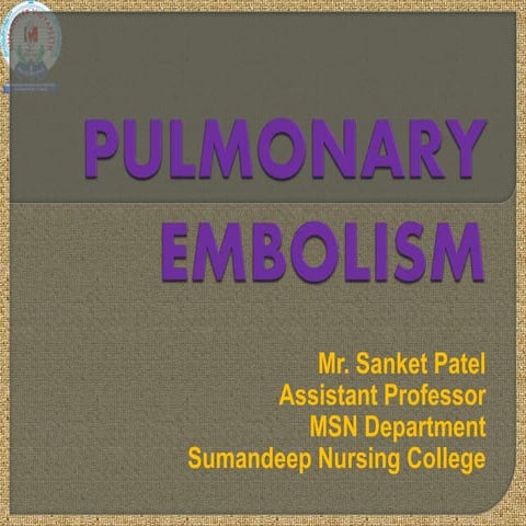 Pulmonary embolism | PPTX