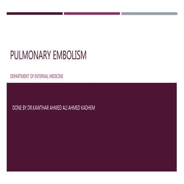 Pulmonary embolism | PPT