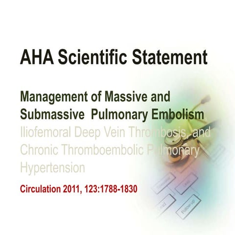 Management of Massive & Submassive Pulmonary Embolism | PPTX