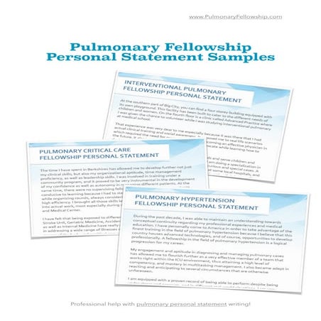 Pulmonary Fellowship Personal Statement Samples | PDF