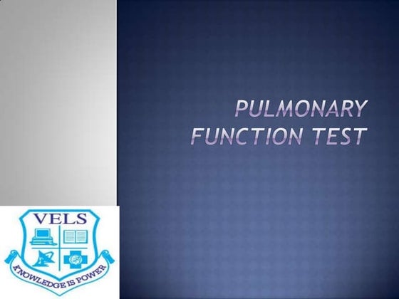 Pulmonary Function Test | PPT