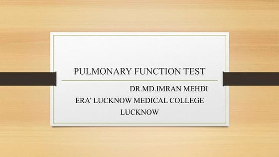 Bed side pulmonary function tests 7 | PPTX