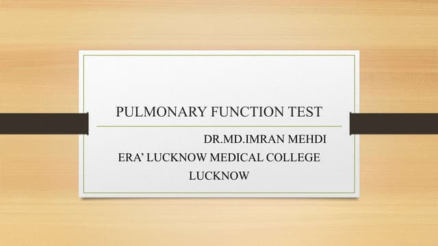 Bedside Pulmonary Function Tests ,Lung Funtion Test.pptx