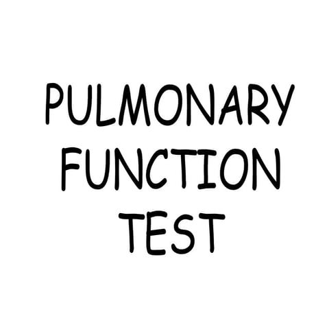 PULMONARY FUNCTION TEST.ppt | Lung and Respiratory Health | Diseases ...