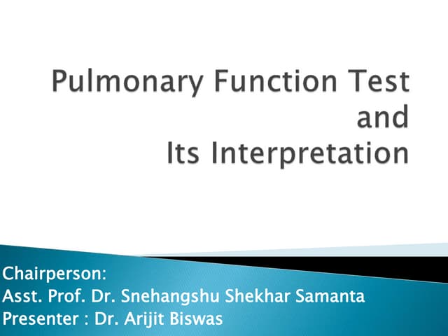 Bedside PULMONARY FUNCTION TEST/PFT | PPTX
