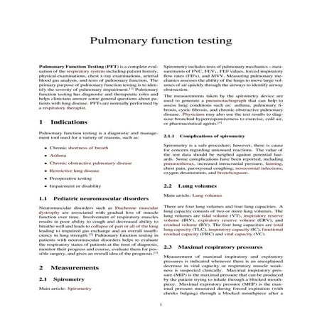 Pulmonary function testing | PDF