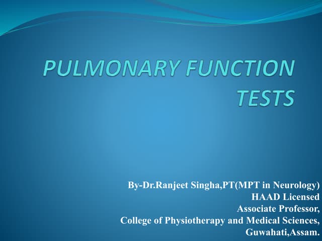 Pulmonary Function Test Pptx