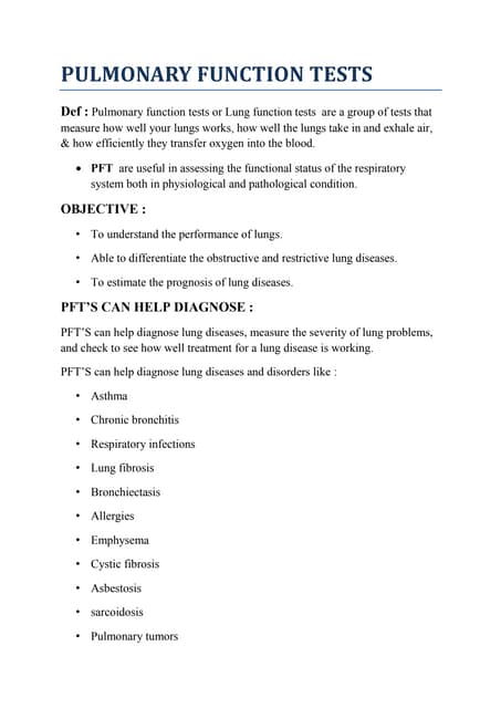 Pulmonary Function Test | PPTX