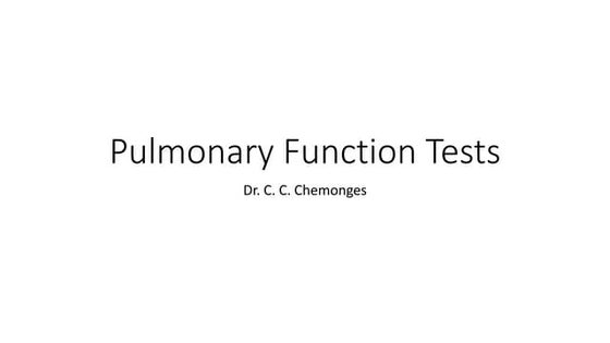 Pulmonary Function Test | PPTX | Lung and Respiratory Health | Diseases ...