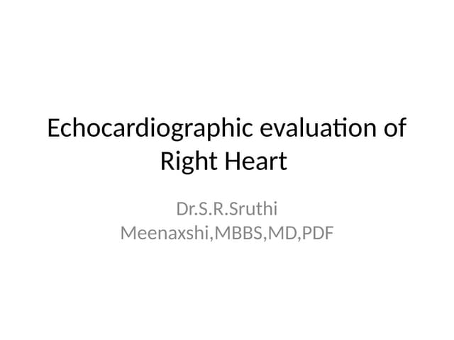 Echo assessment of RV function | PPTX