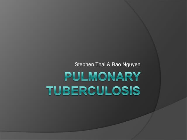 TUBERCULOSIS | PPTX