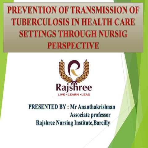PULMONARY TUBERCULOSIS health care setting nursing perspective.pptx