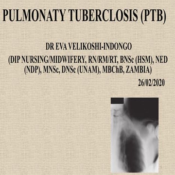 Pulmonaty Tuberclosis ((PTB) | PDF