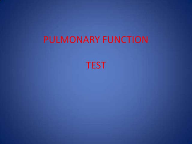 Bed side pulmonary function tests 7 | PPTX