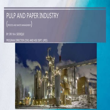 Paper and Pulp Industry | PPTX