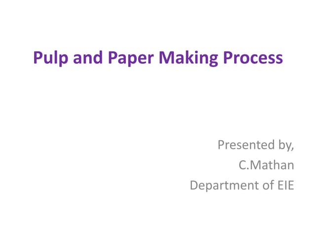 Pulp and Paper | PPT