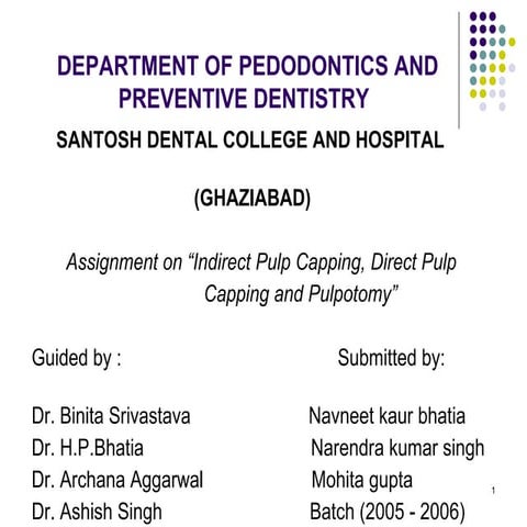 Pulp Therapy by nishtha | PPT