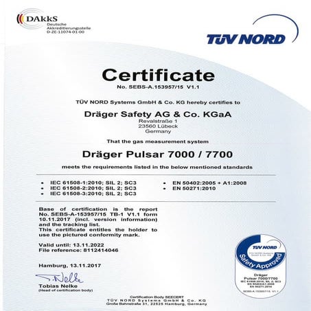 Pulsar 7000 sil2 certificate | PDF