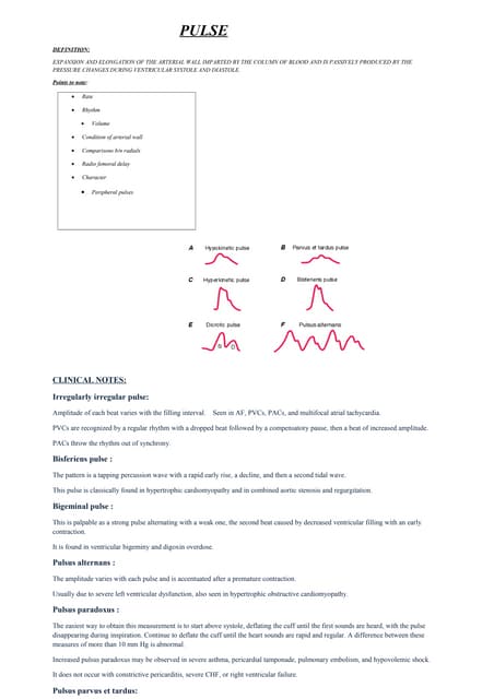 Types of Arterial pulses | PPT | Heart and Cardiovascular Diseases | Diseases and Conditions