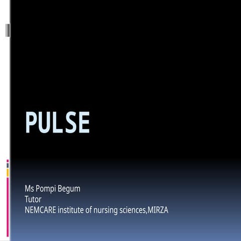 DIFFERENT PULSE SITES (pulse -introduction & images) | PPTX
