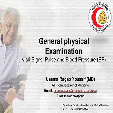 General physical examination: Pulse and Blood pressure measurement | PPTX