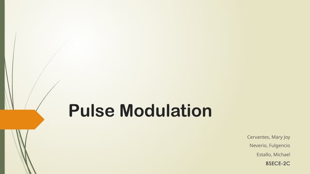 Different Types Of Pulse Modulation Pptx