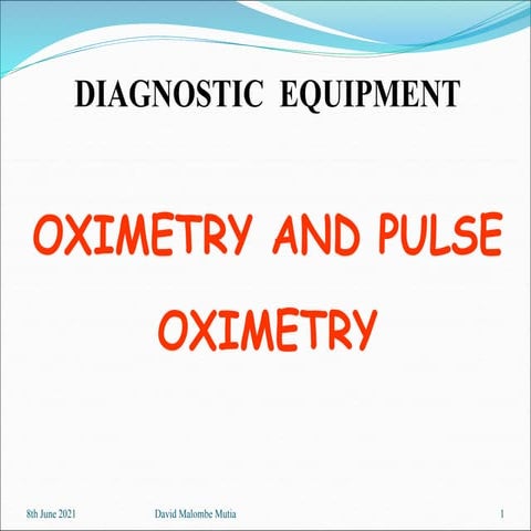 Notes on the Pulse Oximetry in medical engineering | PPT