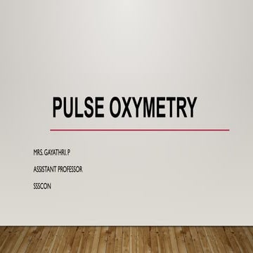 pulse oximetry in oxygenation needs VII unit | PPT