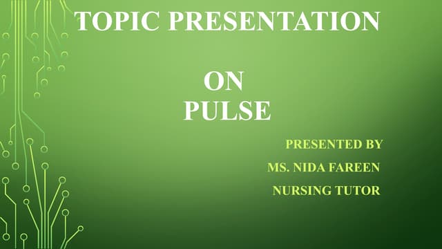 DIFFERENT PULSE SITES (pulse -introduction & images) | PPTX