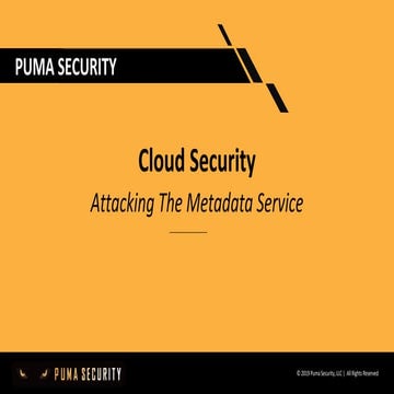 Cloud Security: Attacking The Metadata Service v2 | PDF