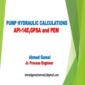 Pump Hydraulic Calculations API-14E, GPSA and PEM | PDF | Physics | Science