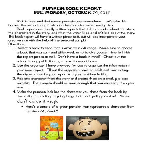Pumpkin book report | PDF