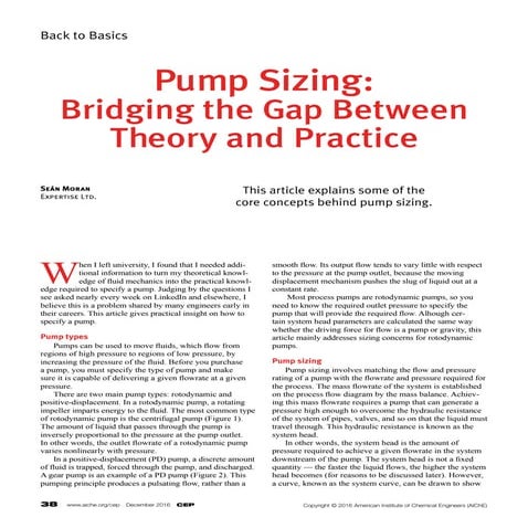 Pump sizing basics | PDF