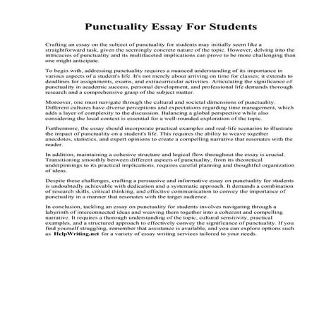 Punctuality Essay For Students. San Juan College | PDF | Homework and ...