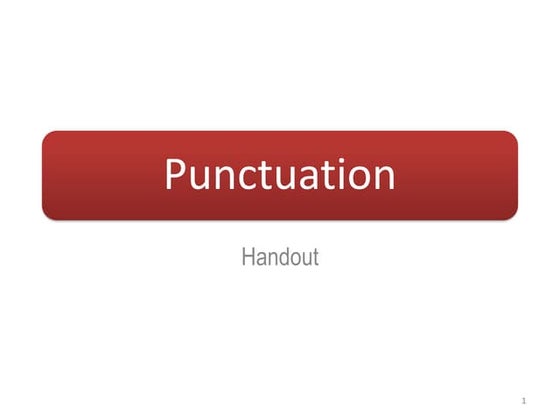 Punctuation Marks in English Grammar | PPTX | Internet for Beginners ...