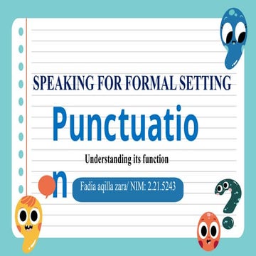 English Lesson Presentation - Title : Punctuation | PPTX