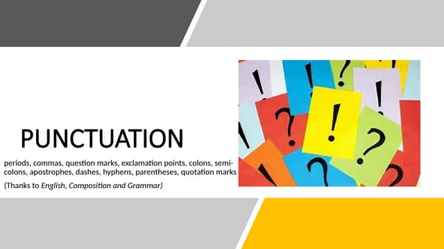 Punctuation Powerpoint | PPTX