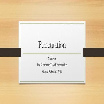 Punctuation in Numbers | PPTX