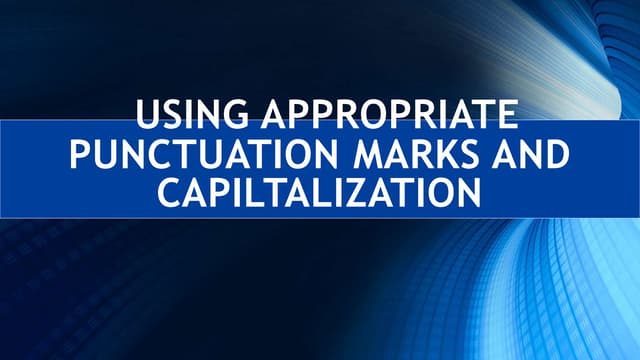 Capitalization and punctuation | PPTX