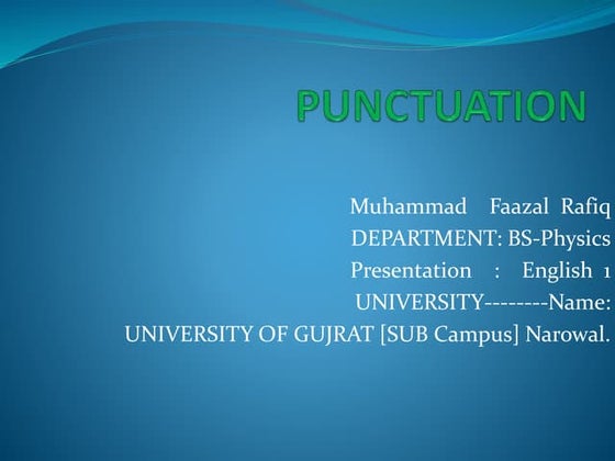 Punctuation Powerpoint | PPTX