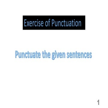 Punctuation exercises | PPT