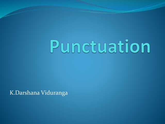 Punctuation Powerpoint | PPTX